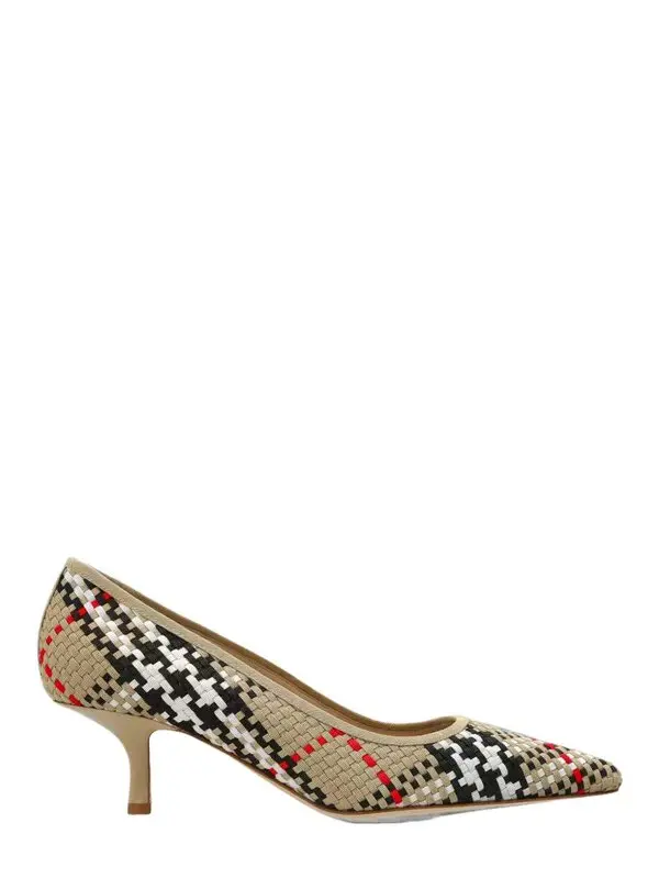 Burberry Check Woven Pumps - Neutrals