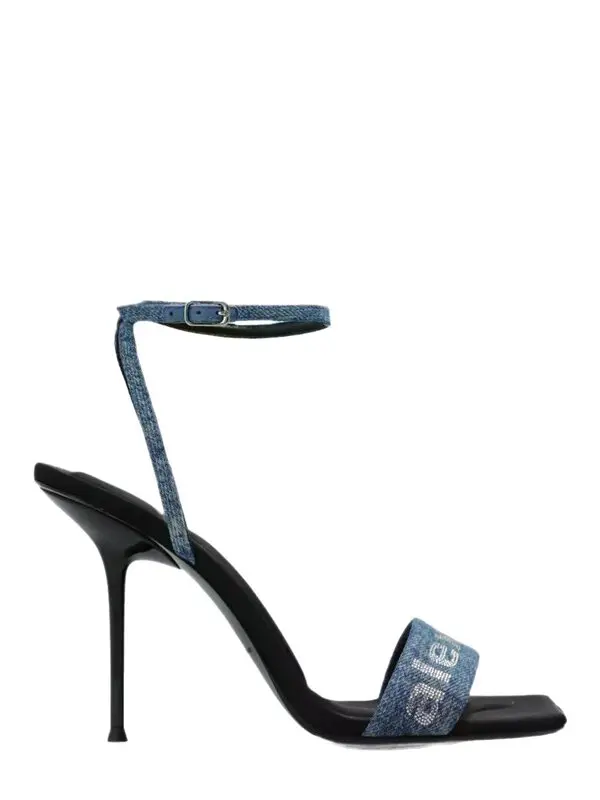 Alexander Wang Julie Logo-embellished Denim Sandals - Blue