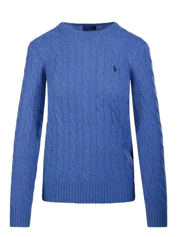 Polo Ralph Lauren Cable-knit Embroidered Logo Sweater - Blue