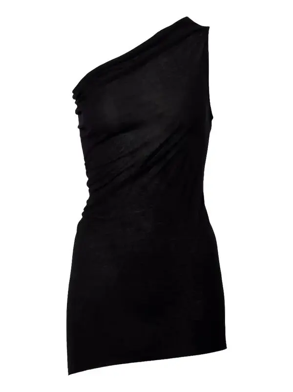 Rick Owens Athena One-shoulder Draped Top - Black