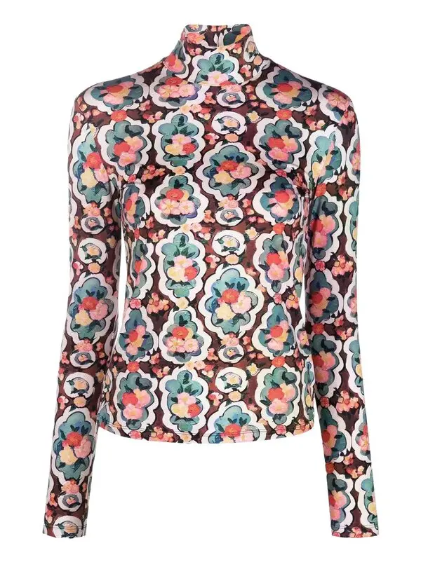La DoubleJ Matisse Roll Neck Top - Brown
