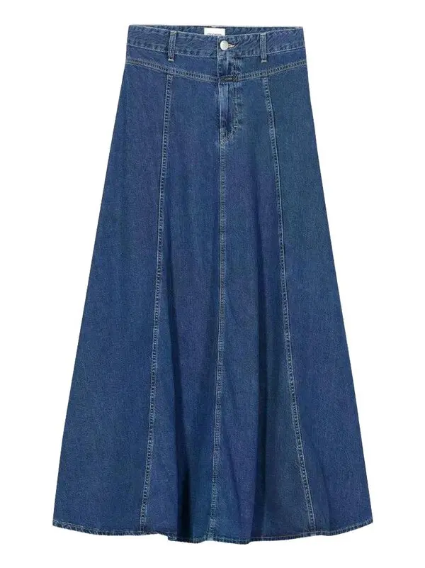 Closed Panelled Maxi Skirt - Blue