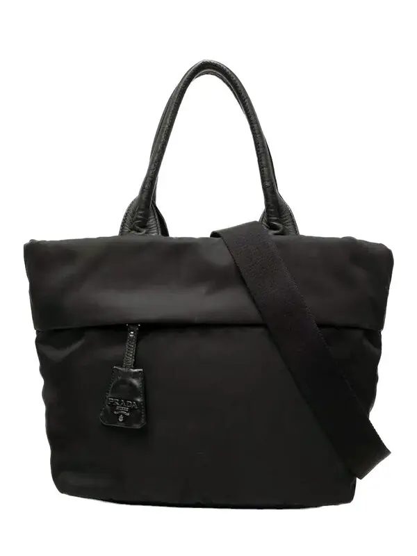 Prada Reversible Nylon Satchel - Brown