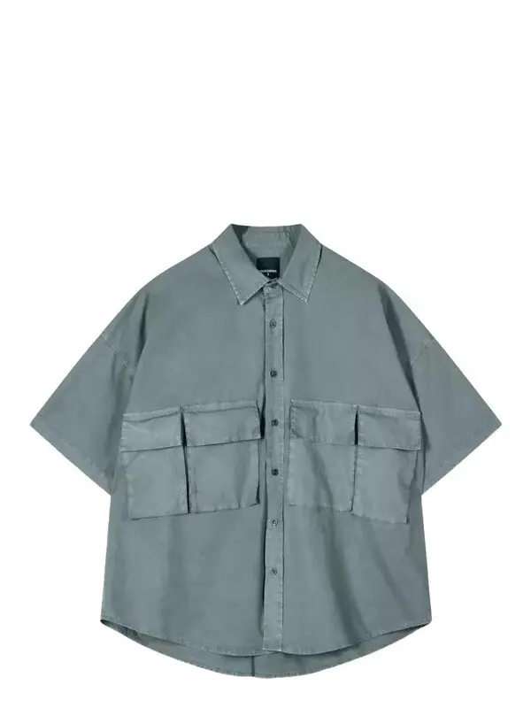 Patrizia Pepe Garment-dyed Oversized Shirt - Blue