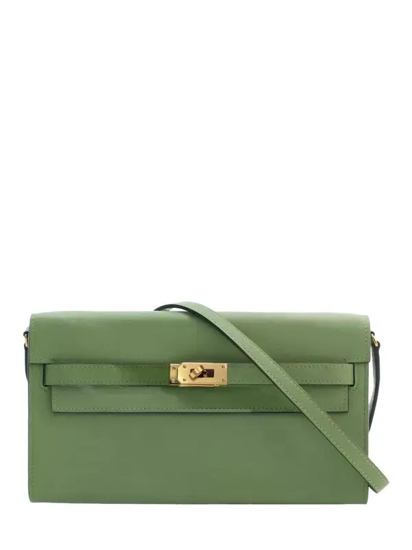 Hermès Evercolor Leather Kelly To Go Wallet Crossbody Bag - Green
