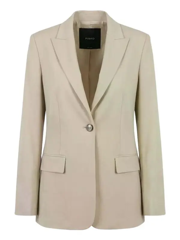 Pinko Peak Lapel Single-breasted Blazer - Neutrals