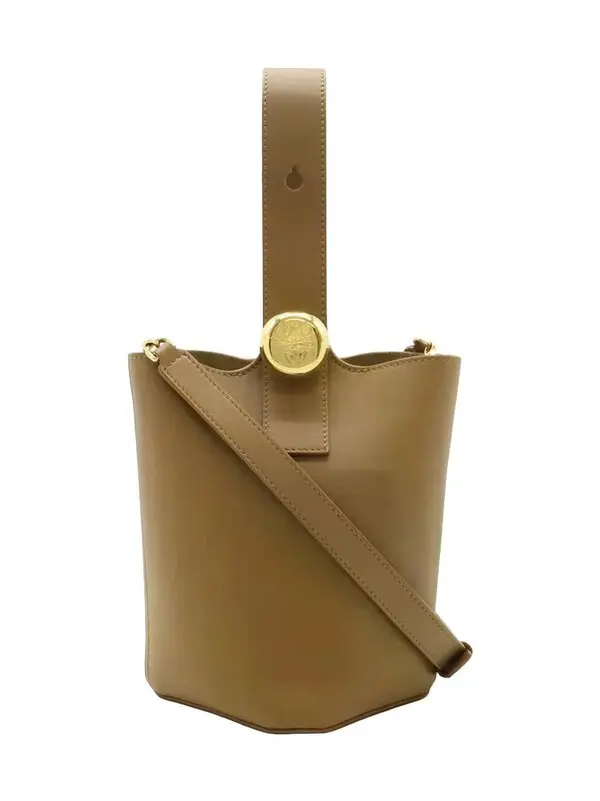 Loewe Leather Pebble Bucket Bag Satchel - Brown