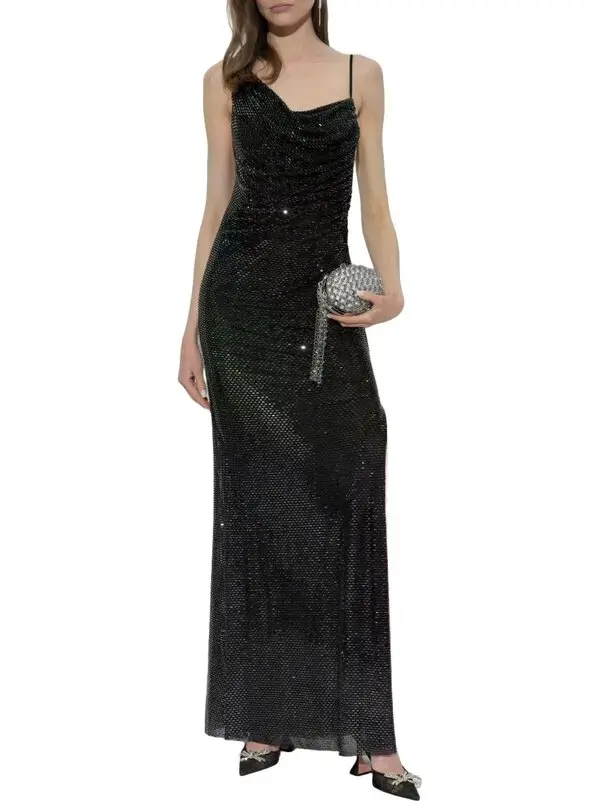 SELF-PORTRAIT Embellished Cowl Neck Maxi Dress - Black