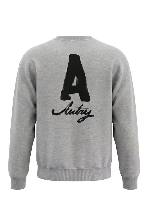 AUTRY Cotton Sweater With Logo Print - Grey