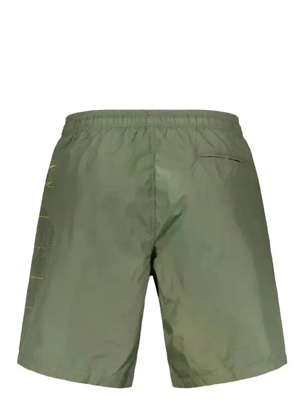 PLEIN SPORT Graphic Print Drawstring Swim Shorts - Green
