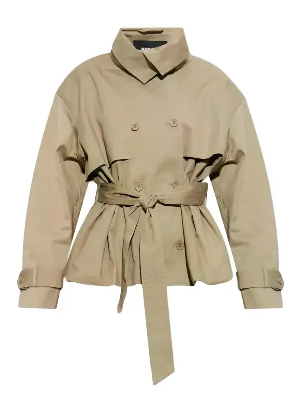 ROTATE BY BIRGER CHRISTENSEN Double-breasted Belted Trench Coat - Neutrals