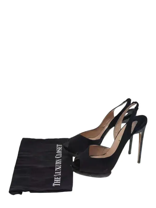 NICHOLAS KIRKWOOD Satin Glitter-effect Platform Slingback Stiletto Sandals - Black