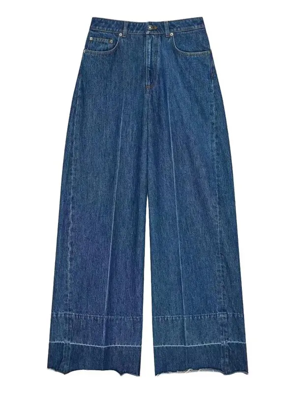 Givenchy Chevron-stitch Wide-leg Jeans - Blue
