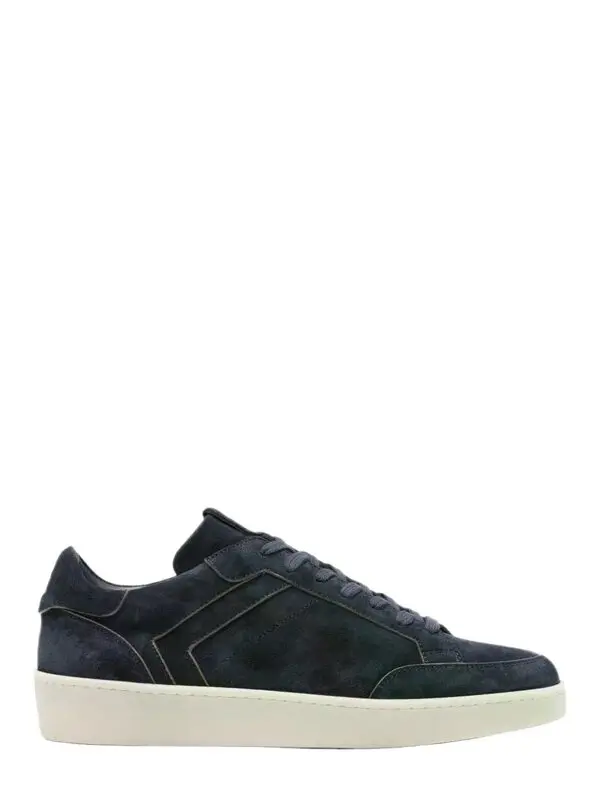 Canali Panelled Suede Lace-up Sneakers - Blue