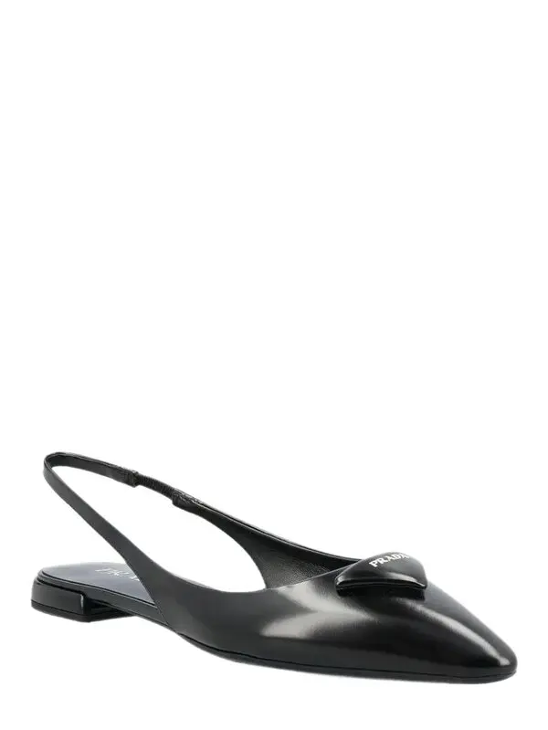 Prada Pointed-toe Slingback Ballet Flats - Black