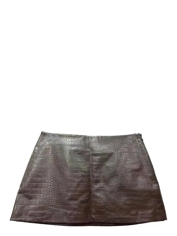 THE FRANKIE SHOP Croc-effect Mini Skirt - Brown