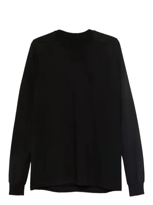 Rick Owens Long-sleeve Crew-neck Cotton T-shirt - Black