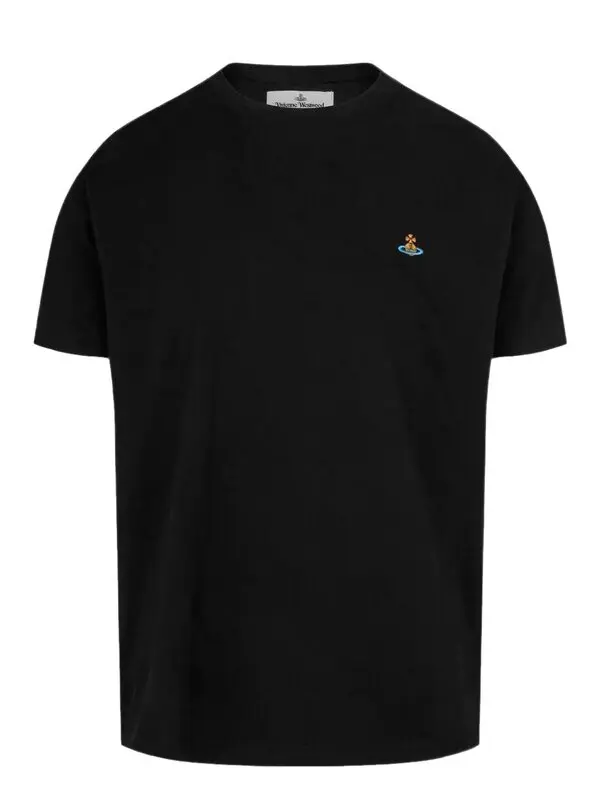 VIVIENNE WESTWOOD Orb Embroidered Cotton T-shirt - Black