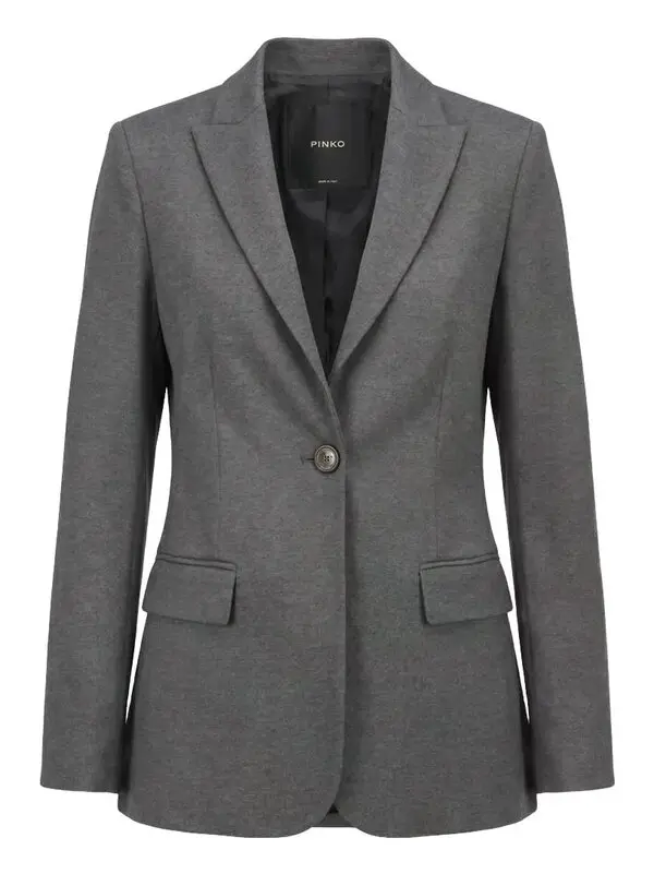 Pinko Single-breasted Peak Lapel Blazer - Grey