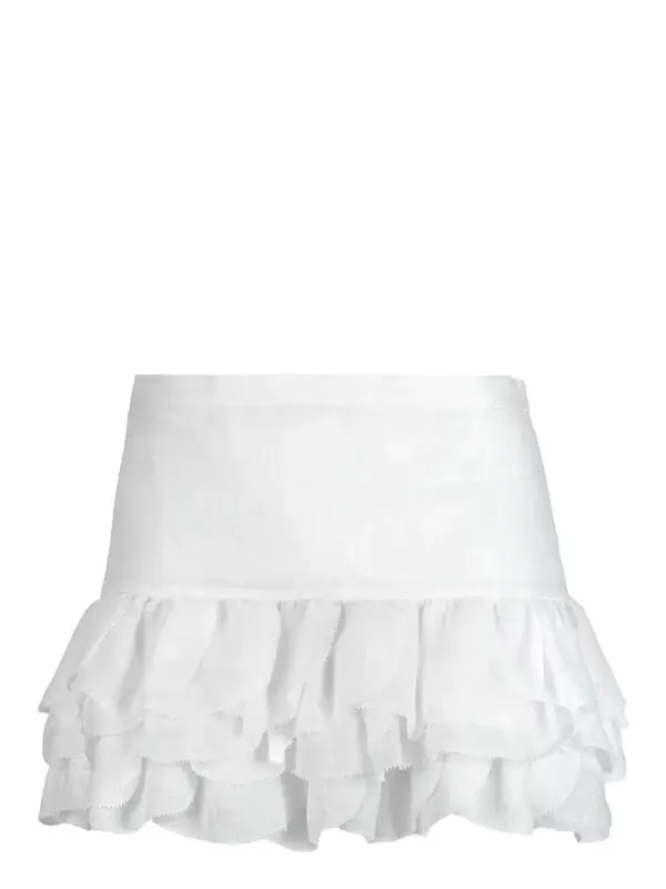 Luisa Spagnoli Tiered Ruffled Mini Skirt - White