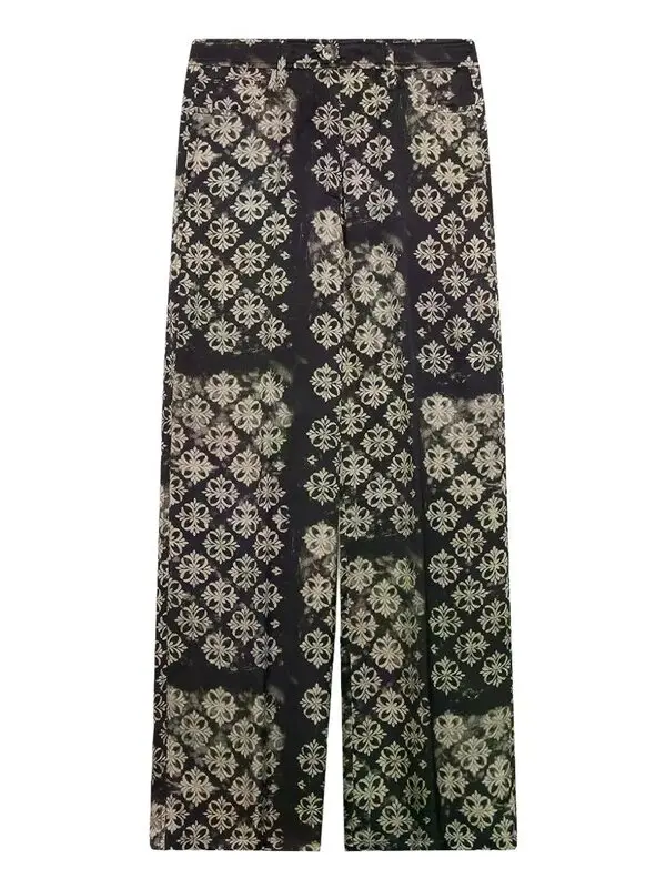 Momoni Ortiz Printed Palazzo Pants - Black