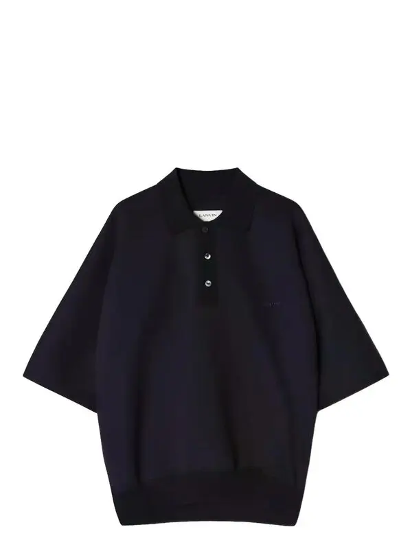 LANVIN Logo-embroidered Polo Shirt - Blue