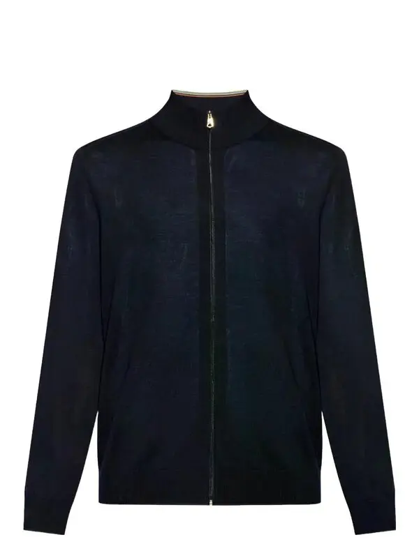 Paul Smith Zip-up Wool Cardigan - Blue