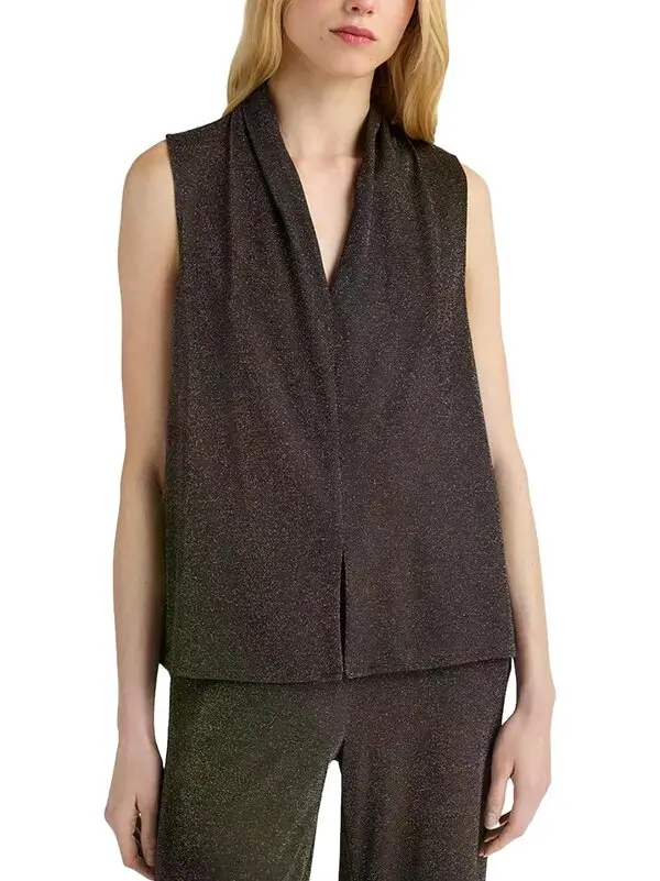 Momoni Kiri Bis Lurex-knit Tank Top - Brown