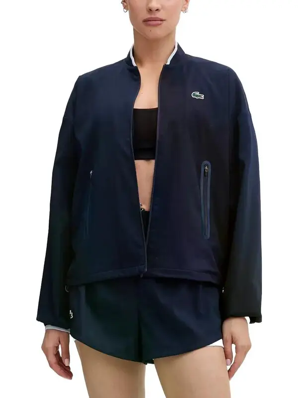Lacoste Zip-up Jacket With Chest Logo Patch - Blue