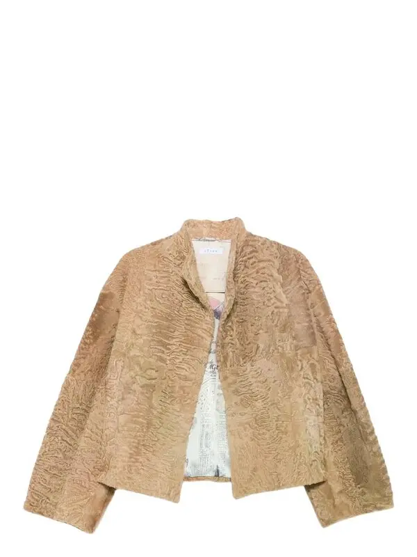LISKA High-neck Textured Jacket - Neutrals
