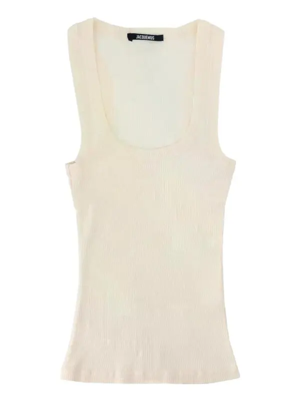 Jacquemus Gros Ribbed-knit Tank Top - Neutrals