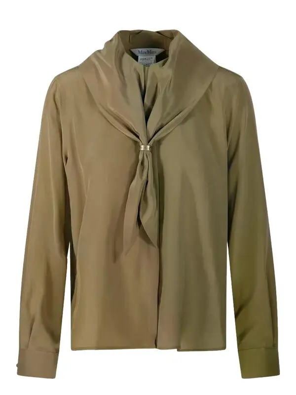 Max Mara Pussy-bow Long-sleeve Blouse - Neutrals