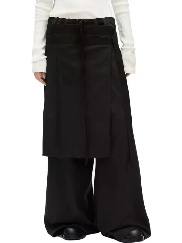 ANN DEMEULEMEESTER Apron Detail Drawstring Trousers - Black