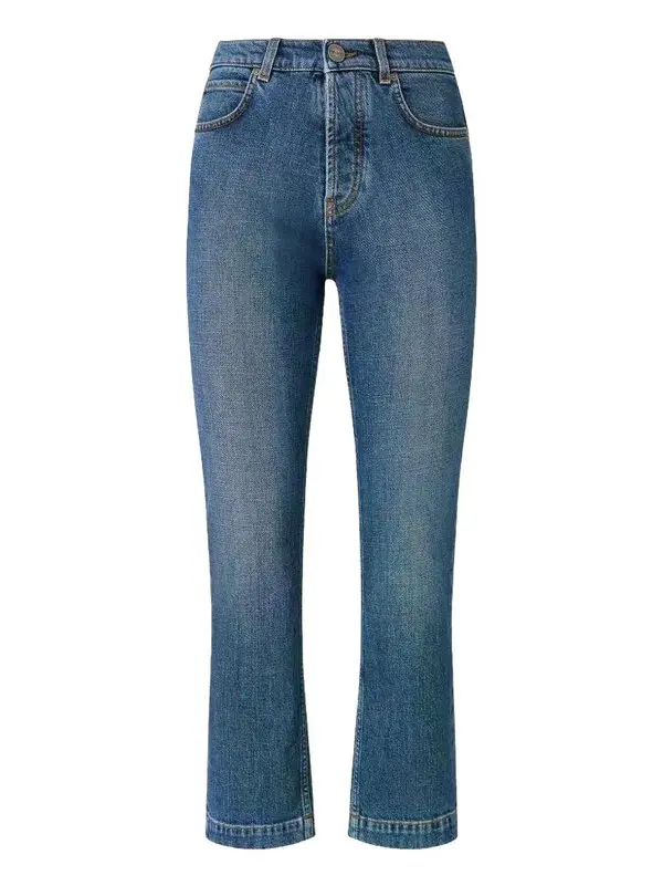 Pinko Cropped Jeans With Faded Effect - Blue