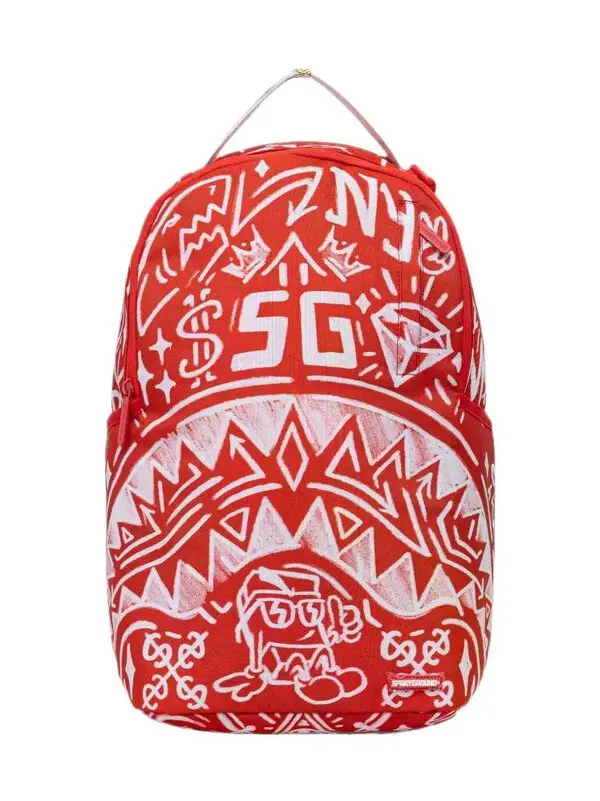SPRAYGROUND Graffiti Shark Backpack - Red