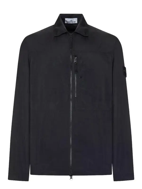 Stone Island Compass-motif Zip-up Jacket - Black