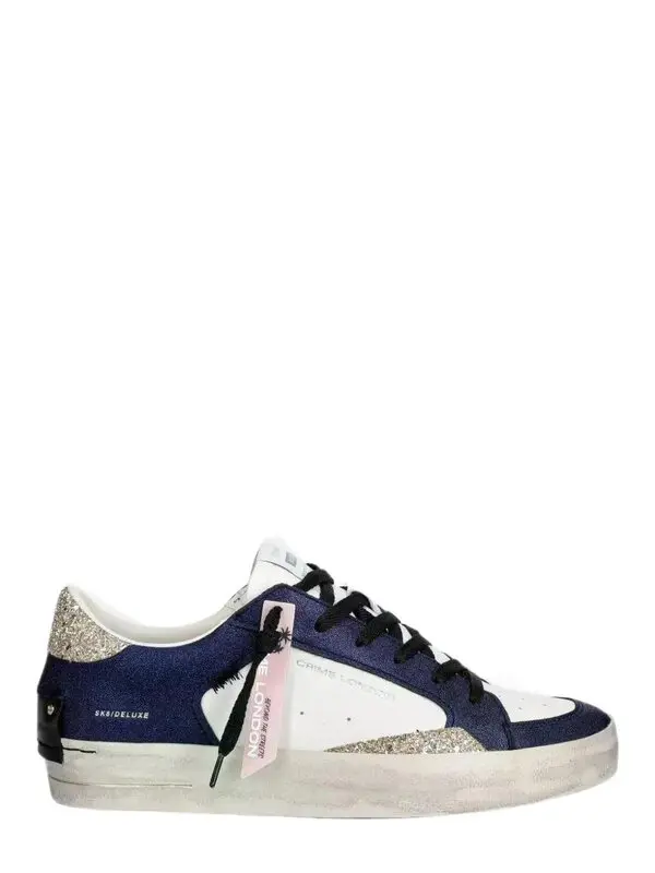 CRIME LONDON Sk8 Deluxe Glitter Detail Sneakers - Blue