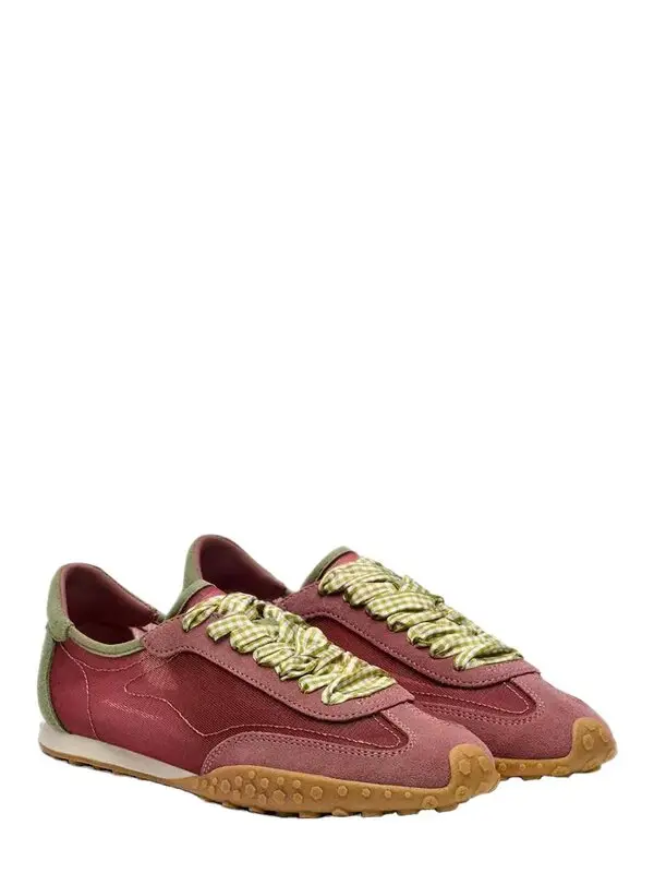 HOFF Bridge" Gingham-laces Panelled Sneakers - Red