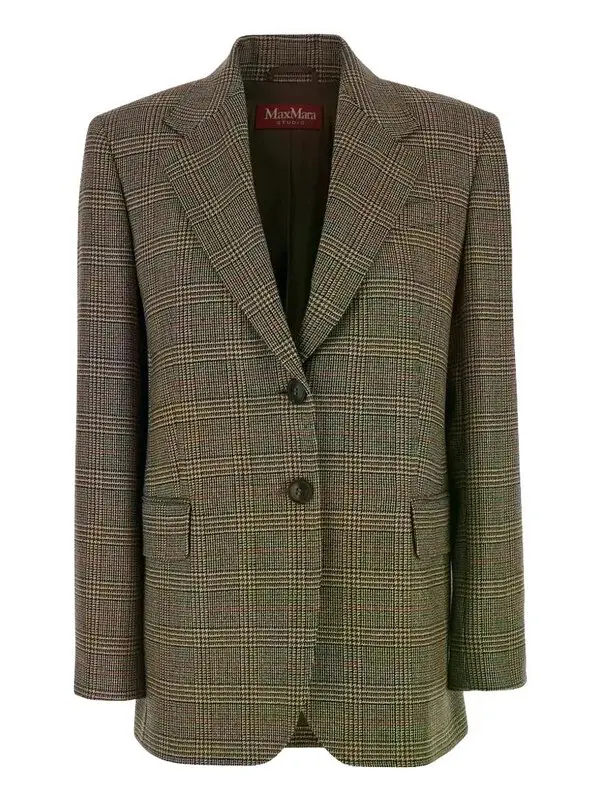 Max Mara Check-pattern Single-breasted Blazer - Brown