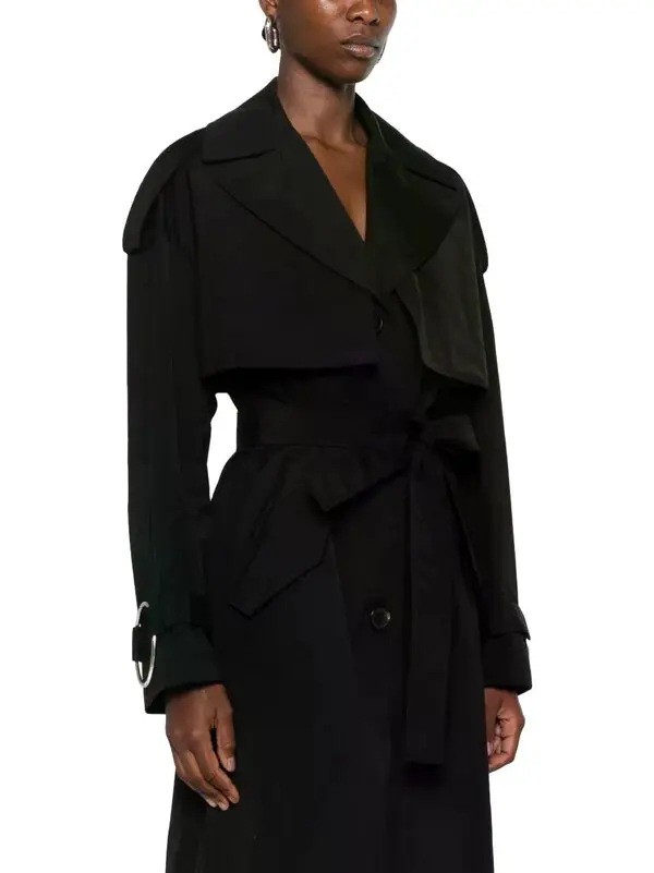 DONDUP Belted Ring-detail Trench Coat - Black