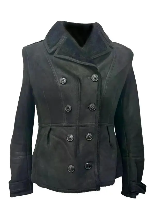 Burberry Shearling Double-breasted Jacket - Black