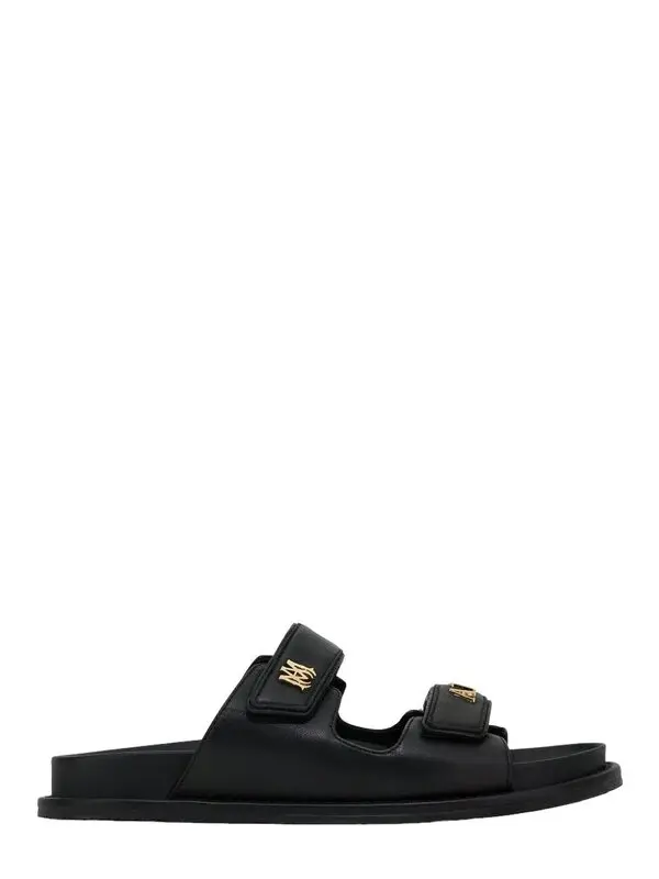 Amiri Boardwalk Logo Plaque Sandals - Black