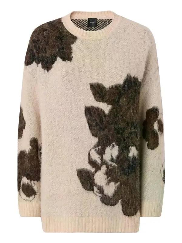 Pinko Floral Intarsia Knitted Sweater - Neutrals