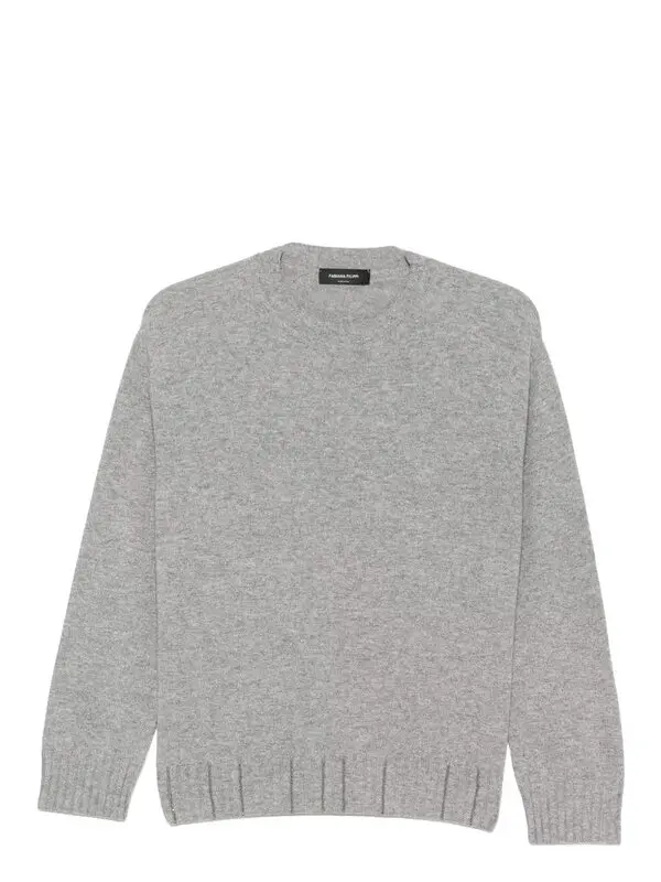Fabiana Filippi Bead-embellished Ribbed-trim Sweater - Grey