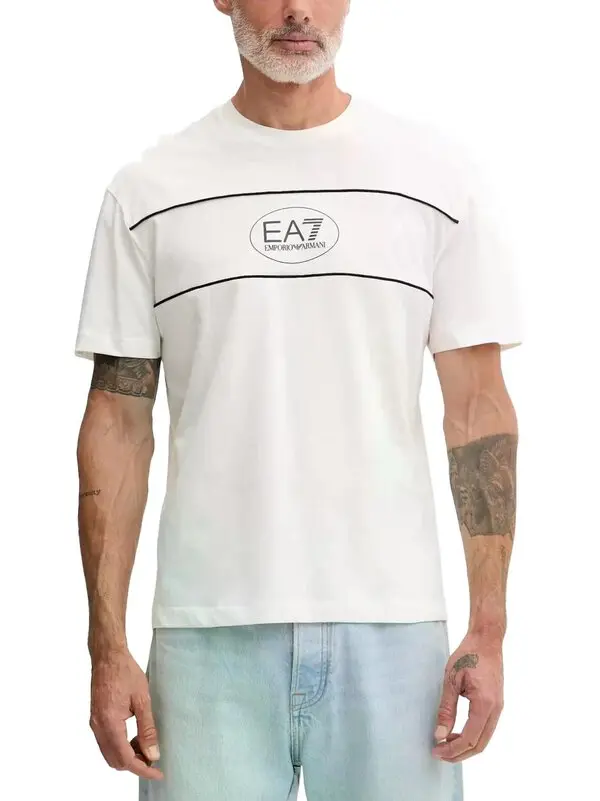 EA7 Logo-print T-shirt - Neutrals