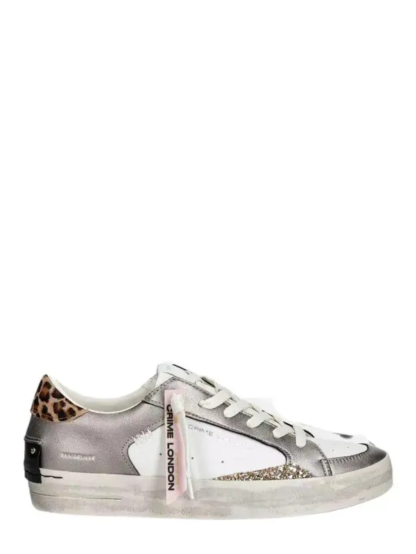 CRIME LONDON Sk8 Deluxe Panelled Sneakers - Silver