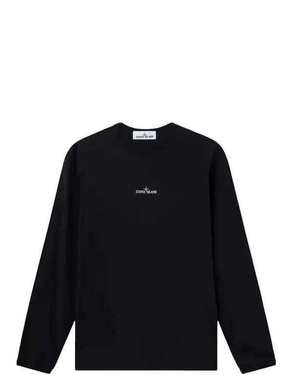 Stone Island Logo-print Long-sleeve T-shirt - Black
