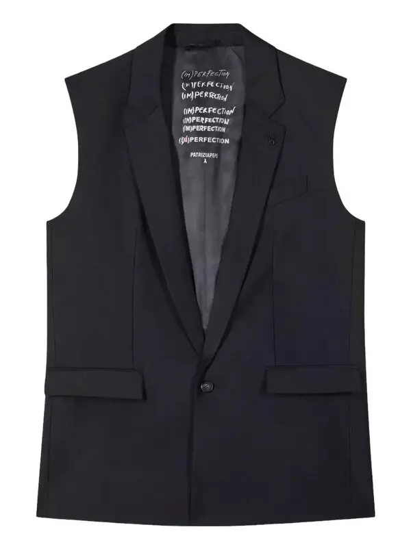 Patrizia Pepe Tailored Single-breasted Gilet - Black