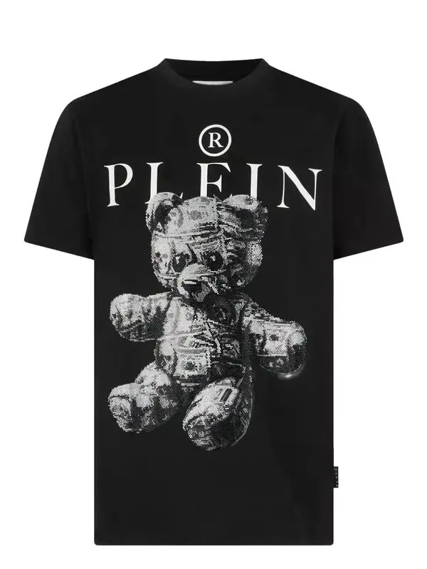 Philipp Plein Jersey T-shirt Teddy Dollar Stones - Black