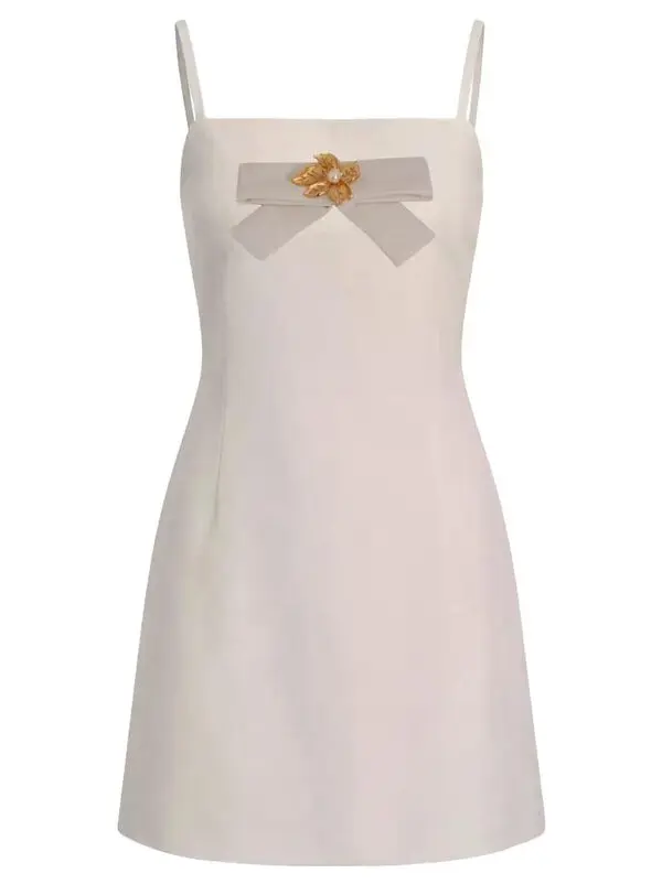 Dolce & Gabbana A-line Mini Dress With Bow Detail - White
